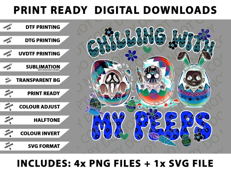Easter Horror Killer Happy Horror Easter Png Bundle, SVG Files, Digital ...