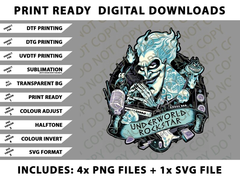 Underworld Rockstar, Hades God Png Bundle, SVG Files, Digital Downloads ...