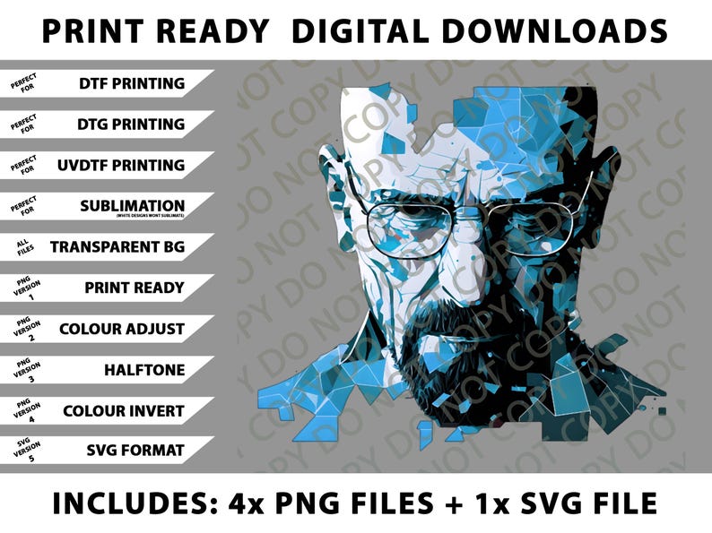 Walter Fragmenting Png Bundle, SVG Files, Digital Downloads - Etsy