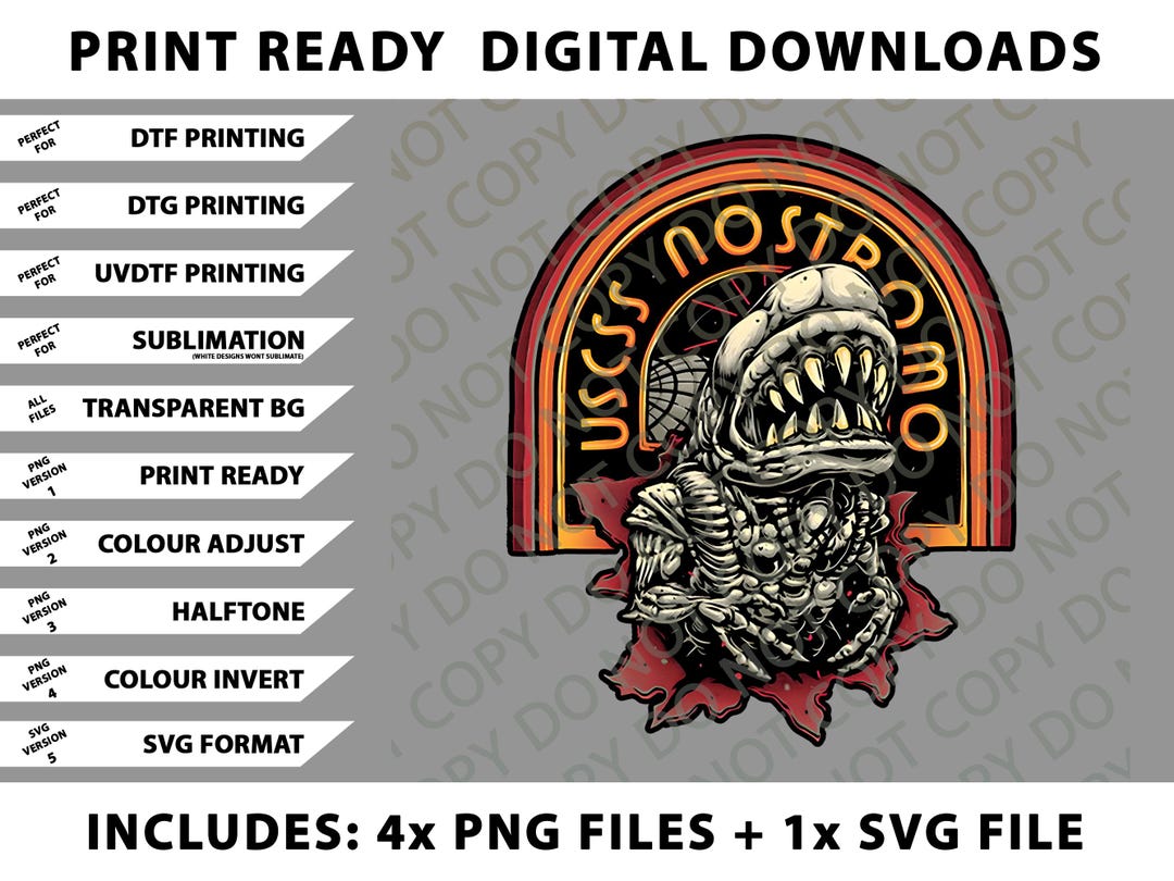 Chest Burster, Alien Movie 80s Classic Png Bundle, SVG Files, Digital ...