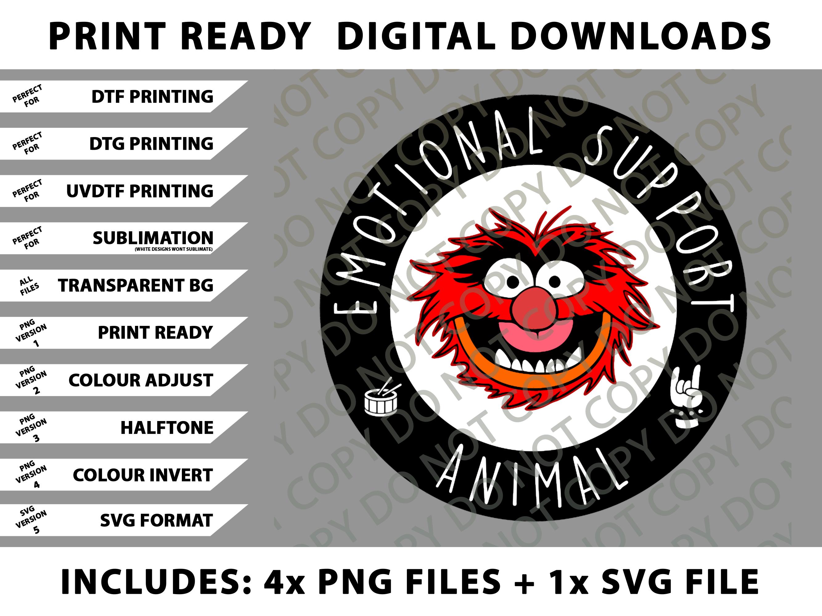 Muppets Animal Emotional Support Animal Drummer Png Bundle, SVG Files ...