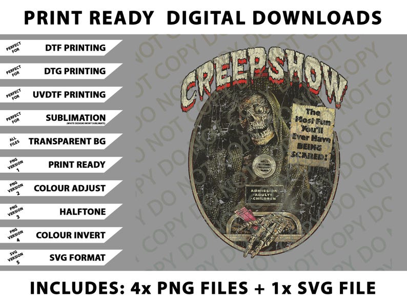 Creepshow 1982, Horror Movie Png Bundle, SVG Files, Digital Downloads ...