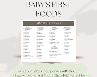 Baby's First Foods Checklist Printable Babys First Foods Checklist ...