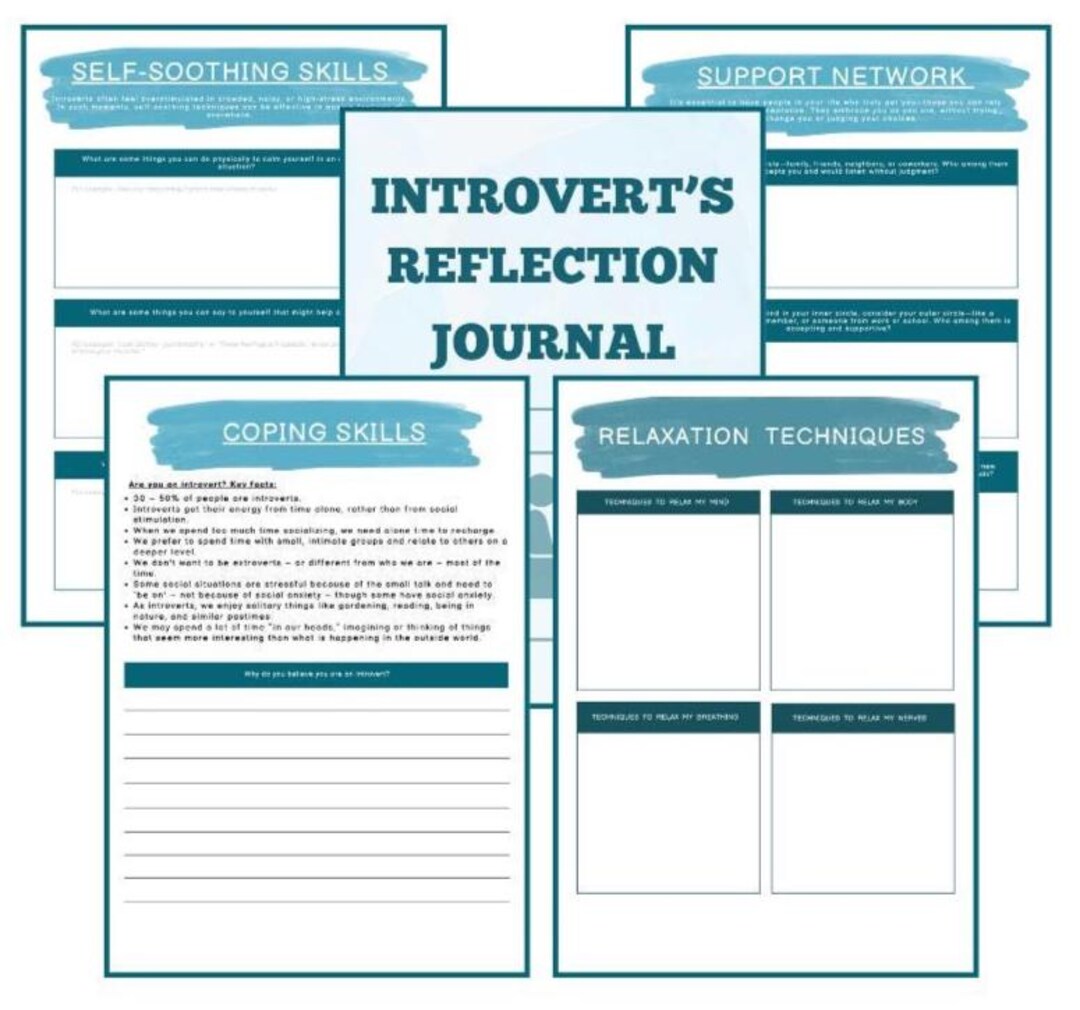 Introvert’s Reflection Journal | Self-soothing & Coping Skills Workbook ...