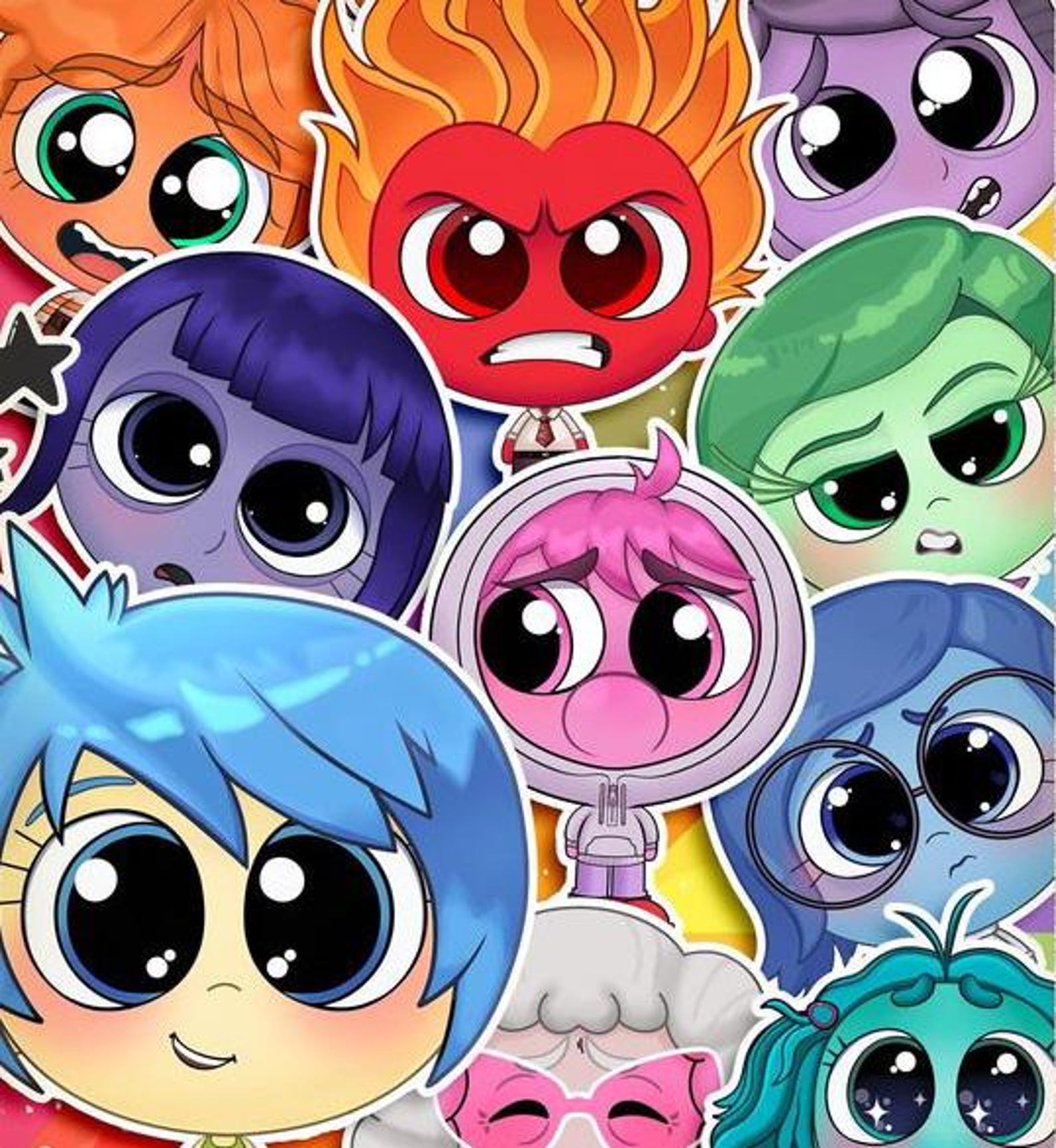 Inside Out 14 Characters Emotions Illustration, Clipart Set Bundle, for ...