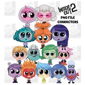 Inside Out 14 Characters Emotions Illustration, Clipart Set Bundle, for ...