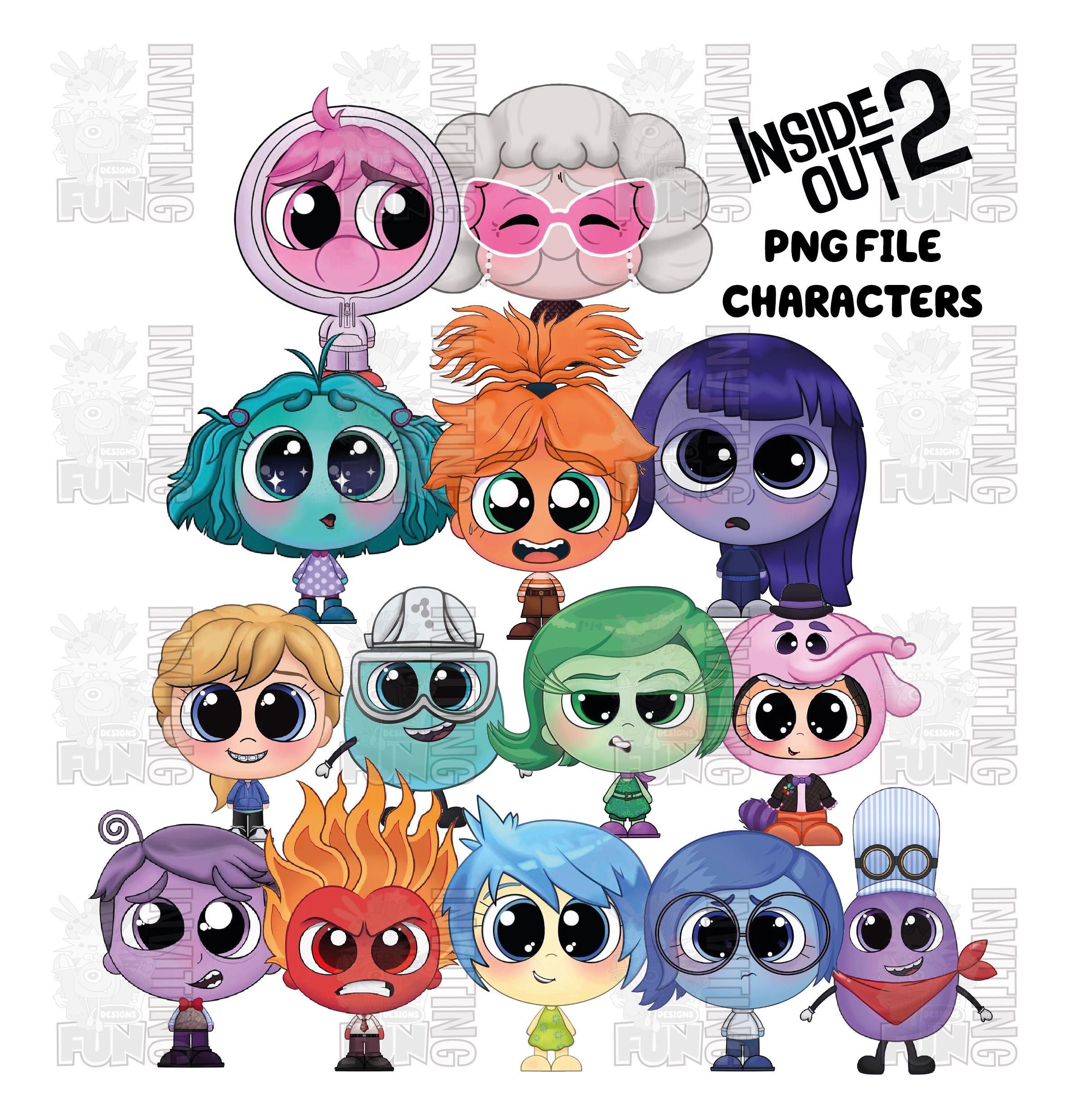 Inside Out 14 Characters Emotions Illustration, Clipart Set Bundle, for ...