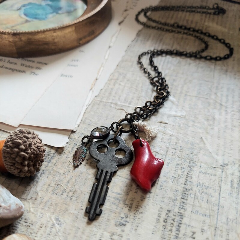 Long Key Necklace - Etsy