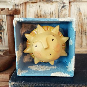 Paperclay Sun Shadow Box Figure - Etsy