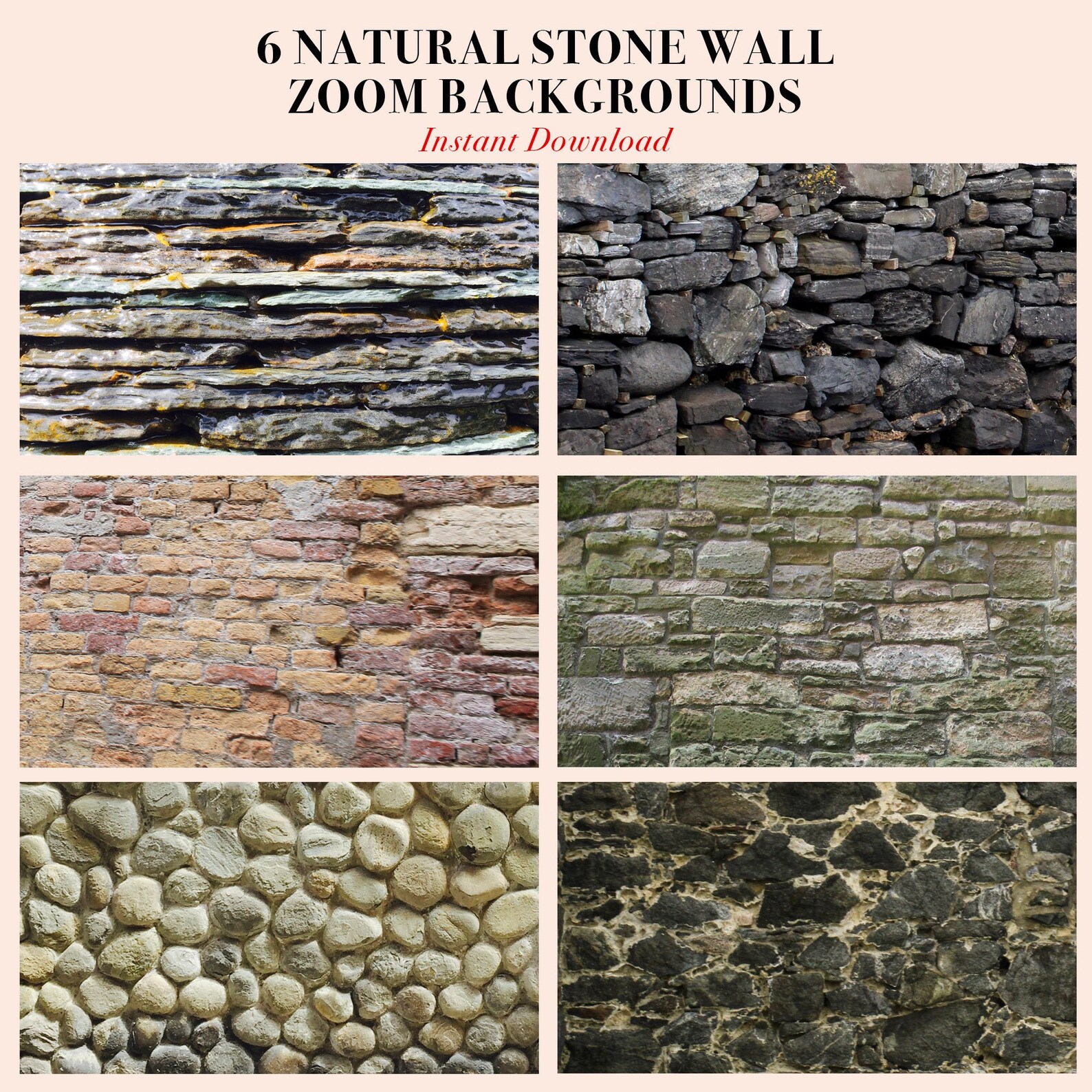 Zoom Natural Stone Wall fondo, fotos de alta calidad - Etsy España