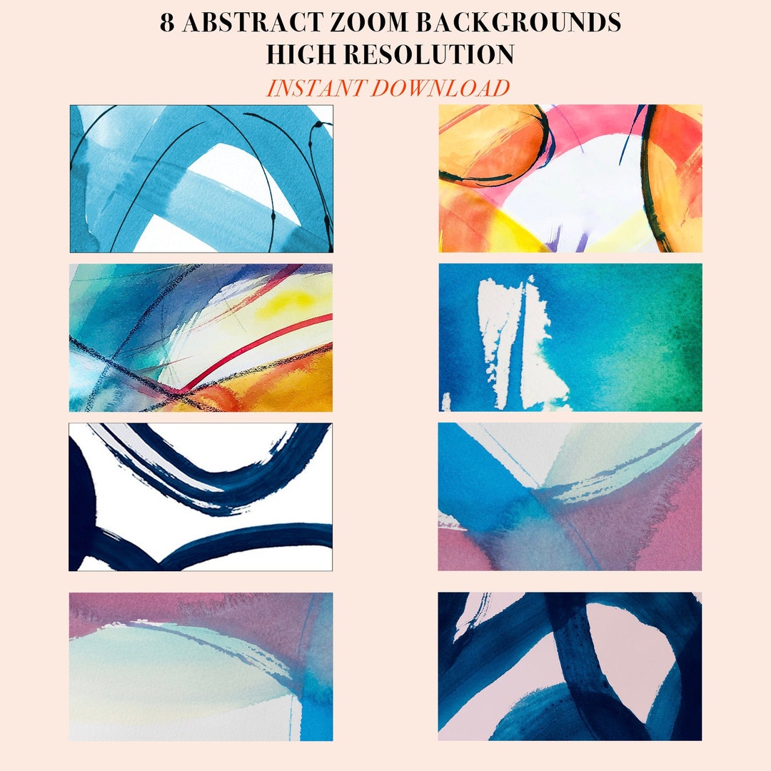 Zoom Backgrounds - Abstract Art, 8 Zoom Digital Backgrounds for ...