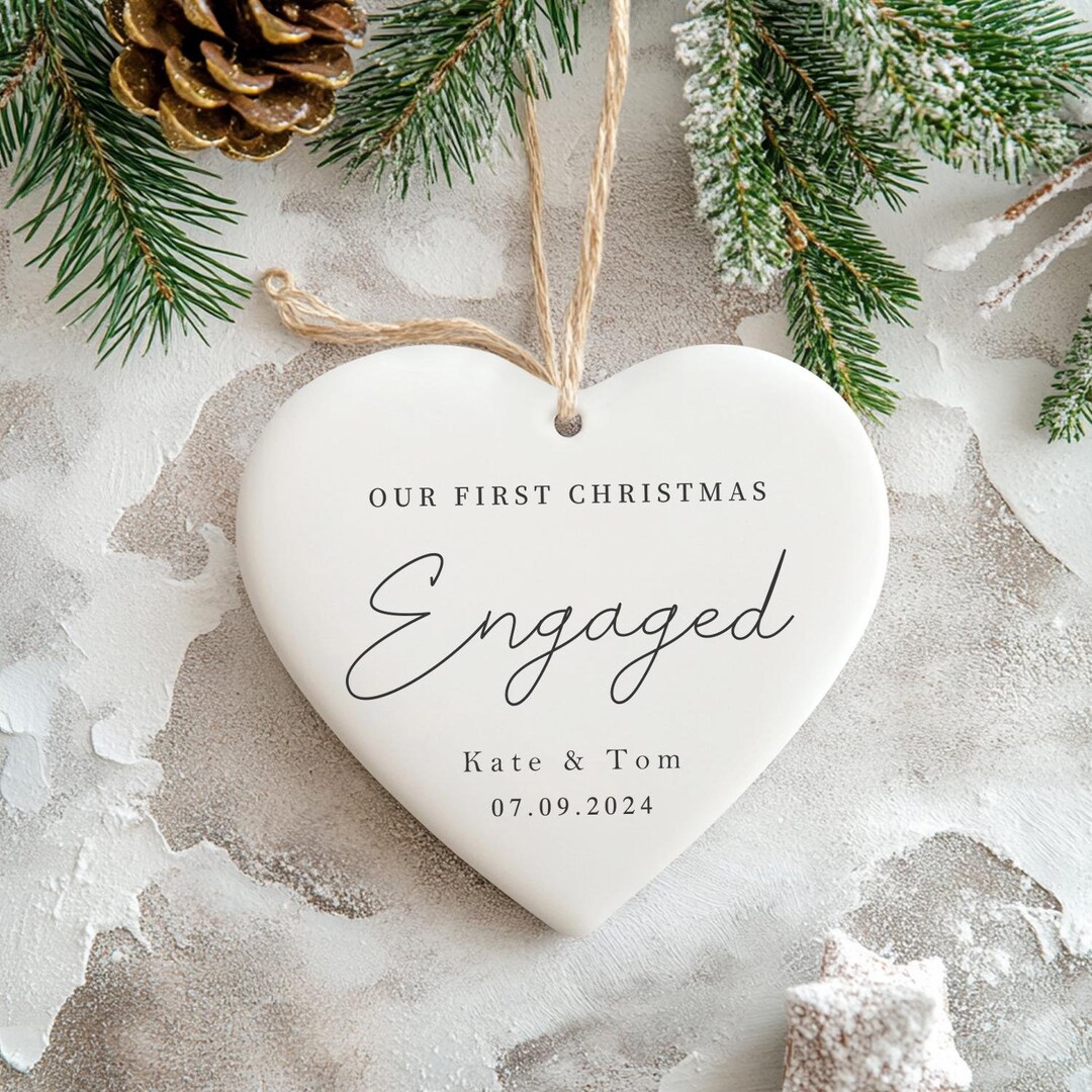 Engaged Christmas Ornament, Custom Engagement Keepsake, Engagement Gift ...