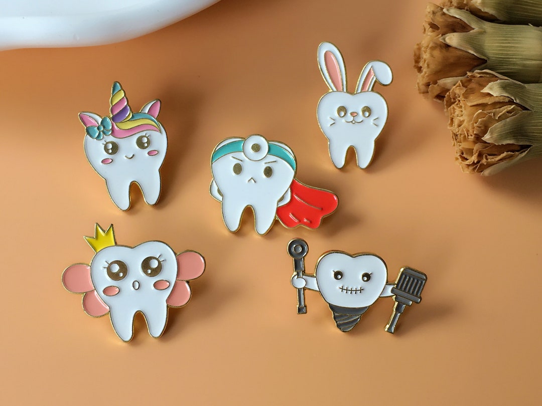 Tooth, Dental Health Enamel Pin, Dentist Badge Pin, Lapel Pin, Collar ...