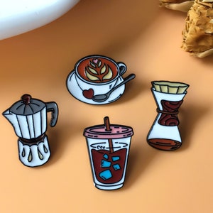 Coffee Enamel Pin Coffee Lovers Badge Pin Lapel Pin Collar Pin Enamel ...