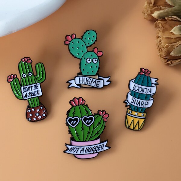 Cactus Enamel Pin - Etsy