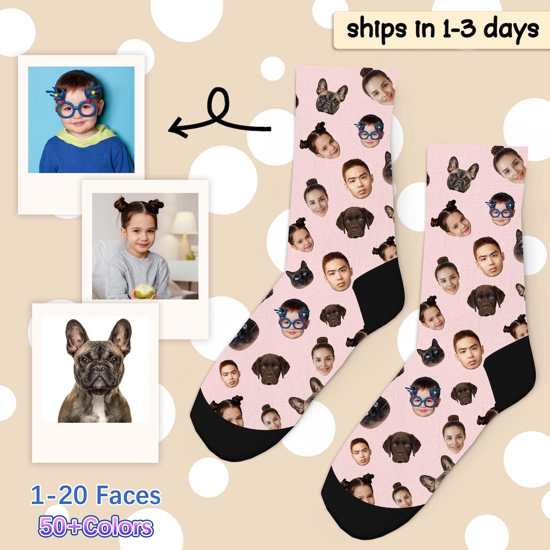 Custom Face Socks, Custom Socks for Man Women, Personalized Picture ...