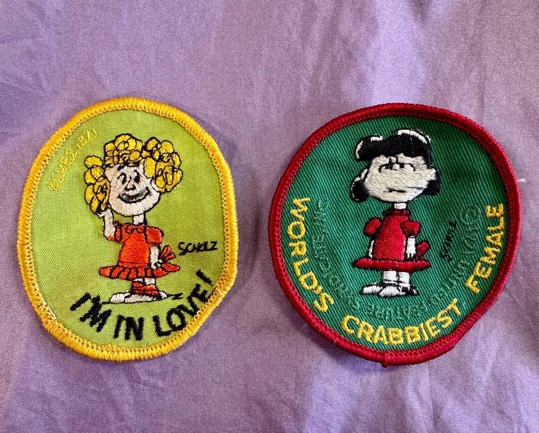 2 Vintage 1971 Peanuts Lucy Sally Charles Schulz Embroidered Sew on Patches 70’s - Etsy