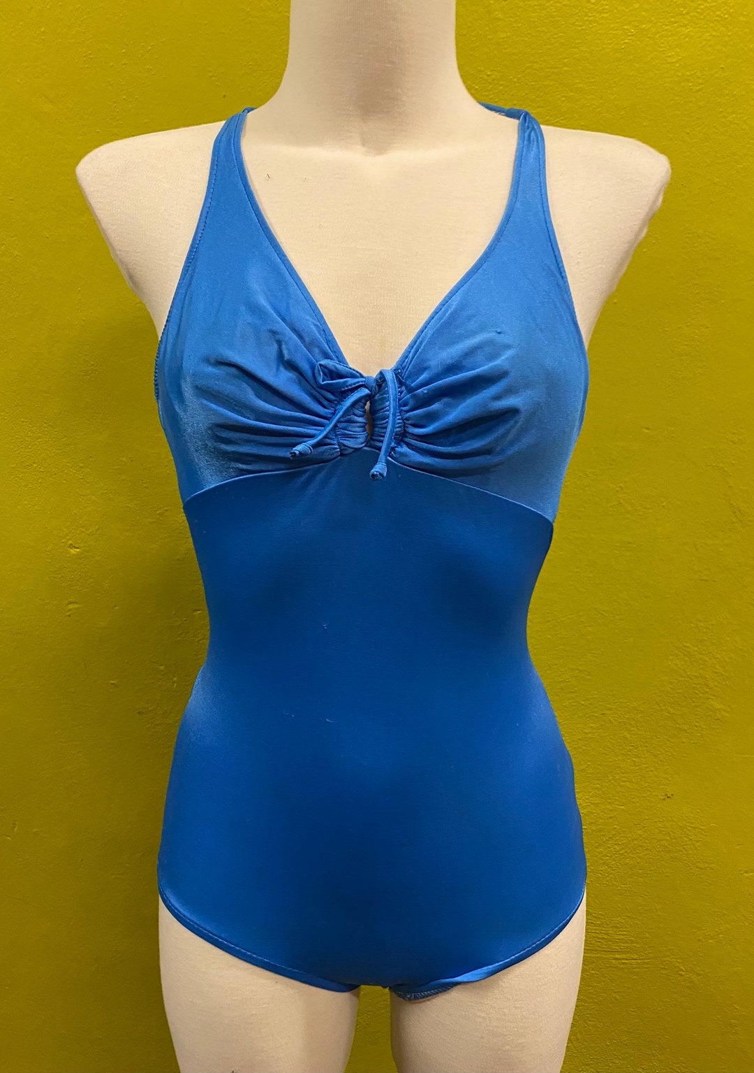 Vintage 1970’s Blue Halter Swimsuit Maxine of Hollywood 10 One Piece - Etsy