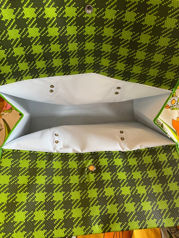 Vintage 1960’s MOD Plastic Patchwork Tote Utility Bag - Gem