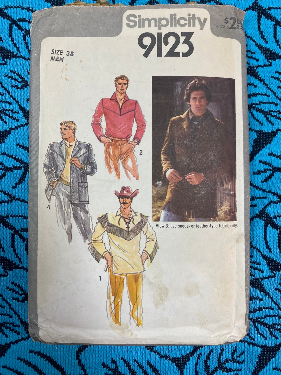 Vintage 1979 Simplicity 9123 Men’s Western Cowboy Pullover Shirt Fringe ...