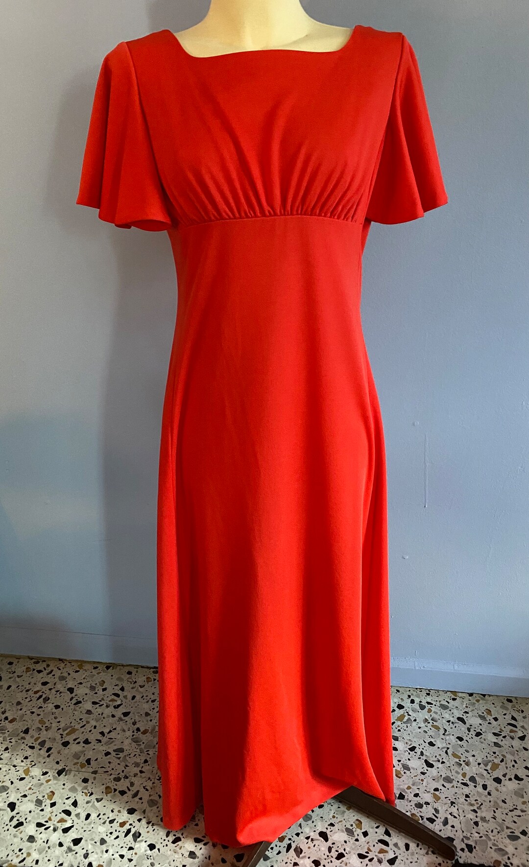 Vintage 1970’s Alison Ayres Red Stretch Knit Poly Maxi Dress 70’s - Etsy