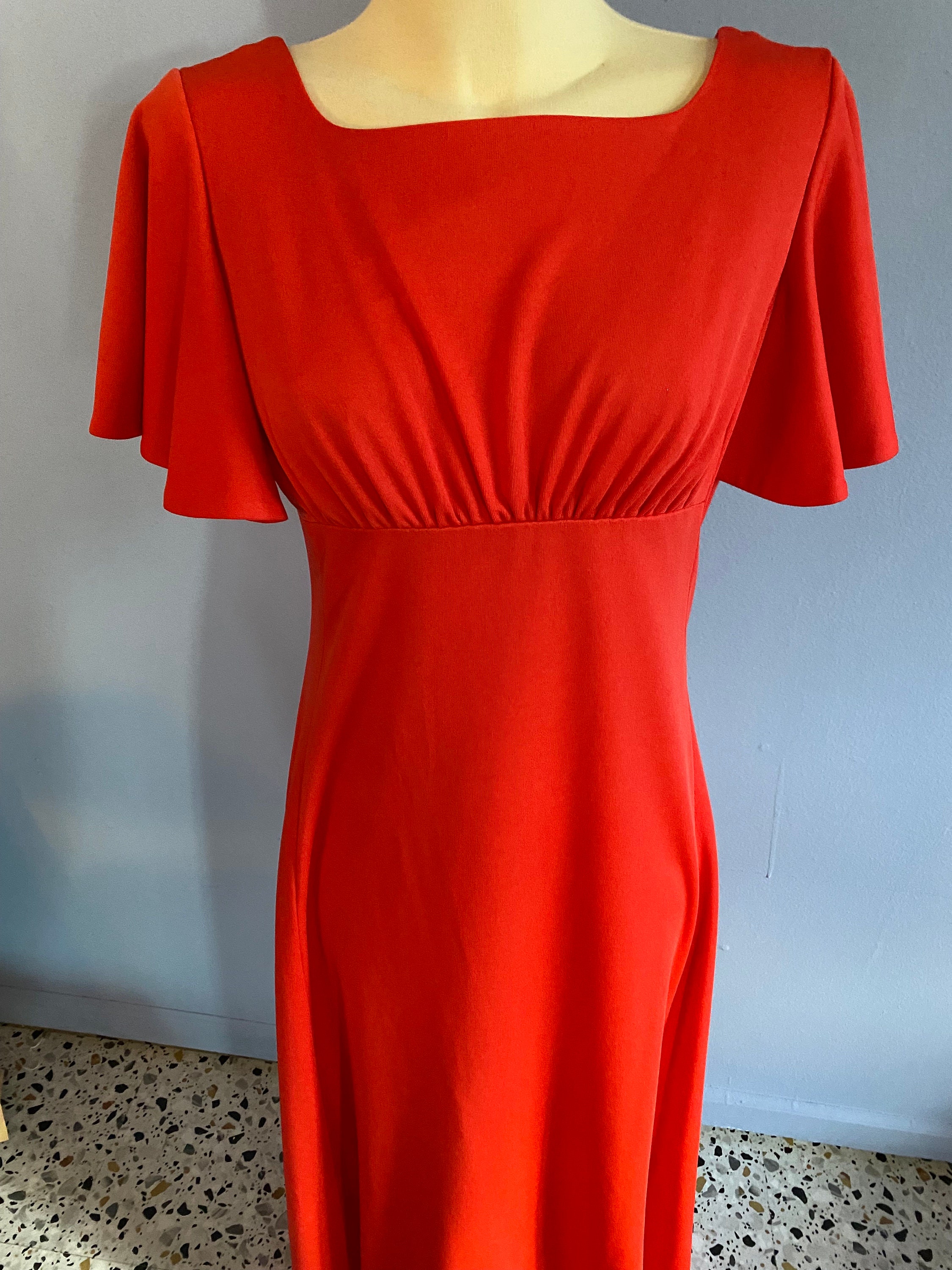 Vintage 1970s Alison Ayres Red Stretch Knit Poly Maxi Dress 70s - Etsy