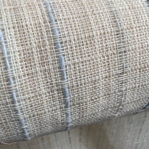 Vintage 1960’s-70’s Loose Open Weave Drapery Fabric Blue White Striped ...