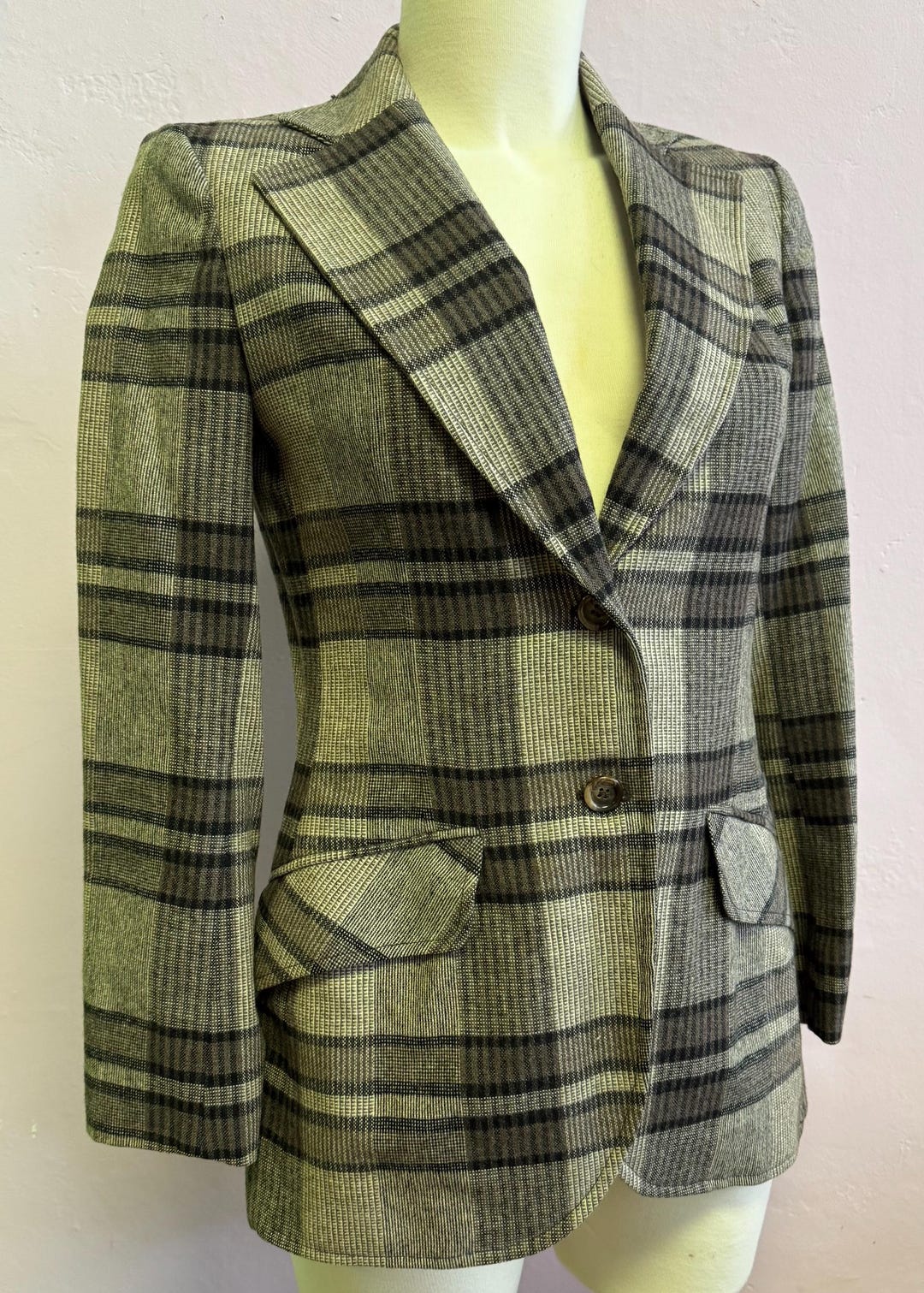 Vintage 1970’s the Villager Plaid 2 Button Jacket Wool 34 - Etsy
