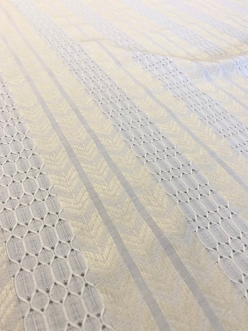 Vintage 1960’s-70’s Cream White MCM Cotton/ Rayon Drapery Fabric 47 ...