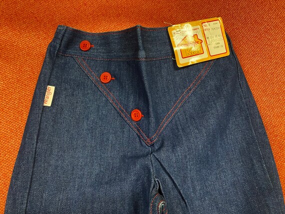 Vintage 1970’s Wrangler Kids Red Stitch Buttons Jeans… - Gem