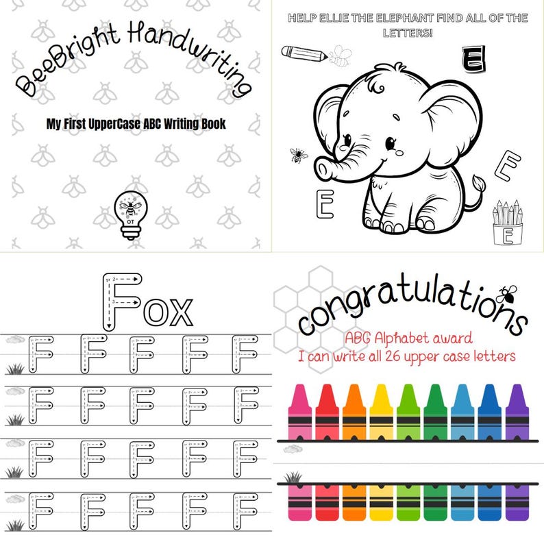 My First Uppercase ABC Writing Book - Etsy