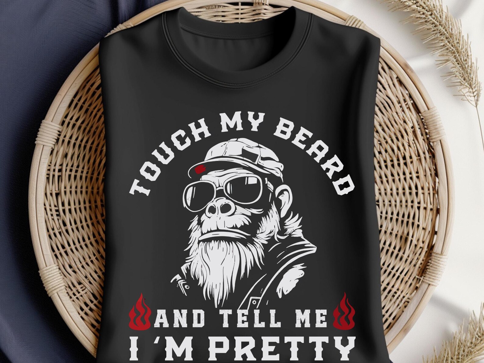 Touch My Beard PNG | Funny Beard Lover T-shirt Design | Bearded Gorilla ...