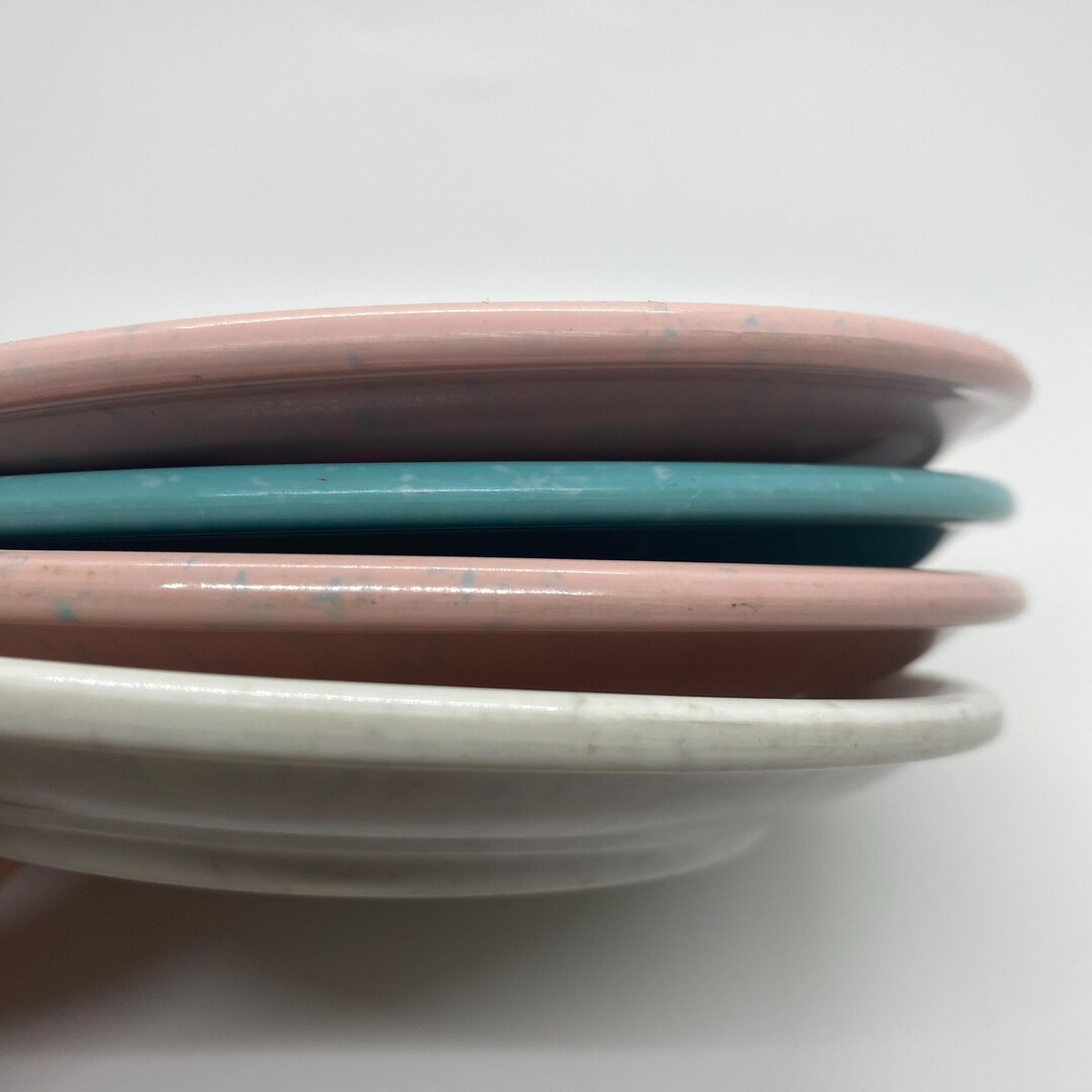 Vintage Imperial Ware Melamine Saucers-pink-white-blue-tea/coffee ...