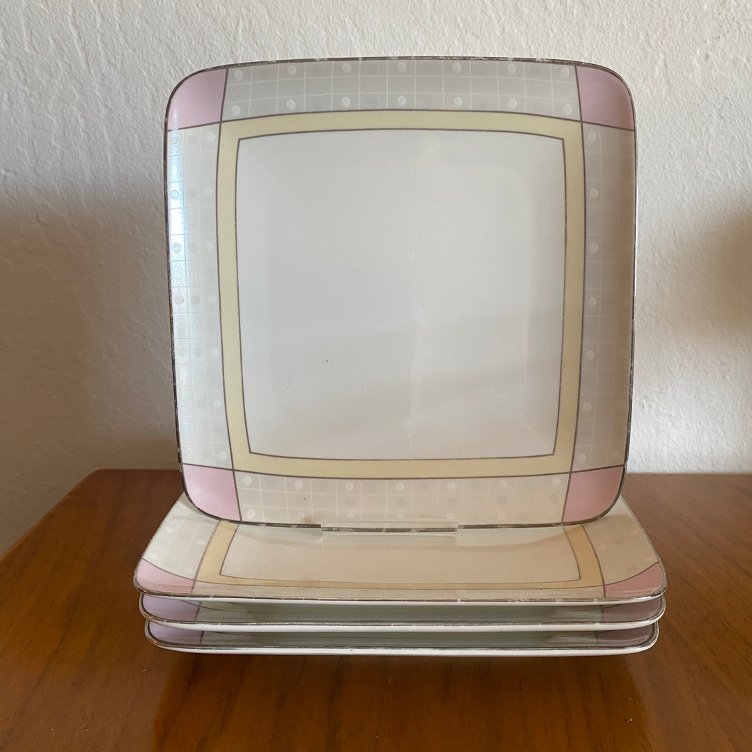 Vintage 1980s Noritake China Plates-japan-aria Platinum Pattern-set of ...