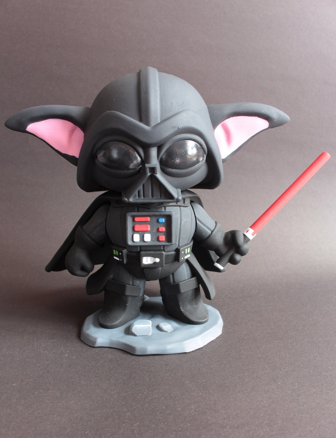 Grogu Darth Vader Chibi Hand-painted Star Wars Figure, Collectible ...