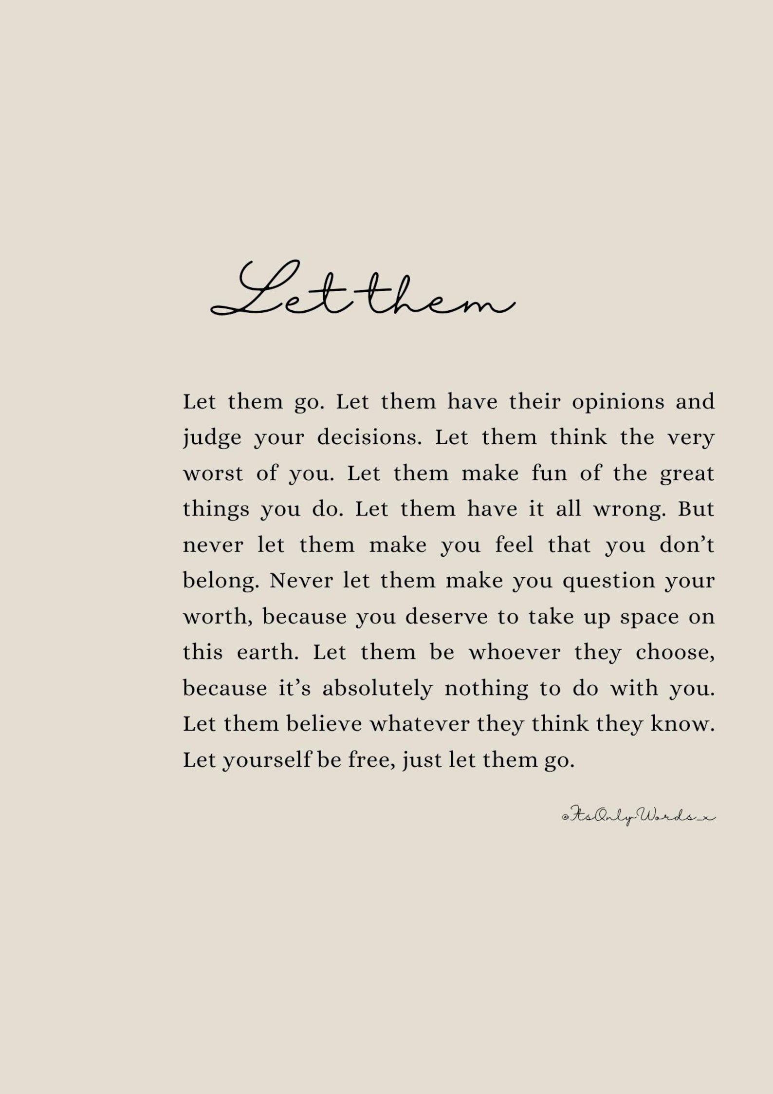 Let Them Poem Print – Mel Robbins Inspired Wall Art (digital Download ...