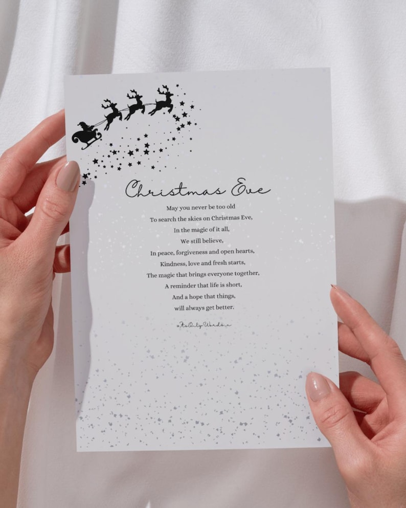 Christmas Eve Poem Print – Holiday Wall Art, Festive Home Decor - Etsy