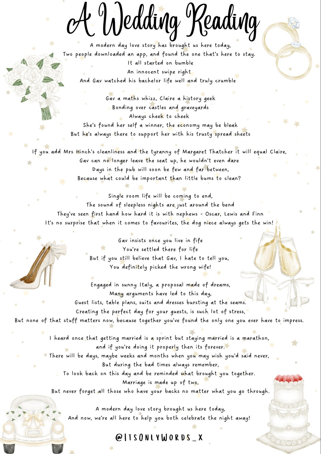 Personalised Poem Print – Custom Written for Any Occasion | Unique Gift ...