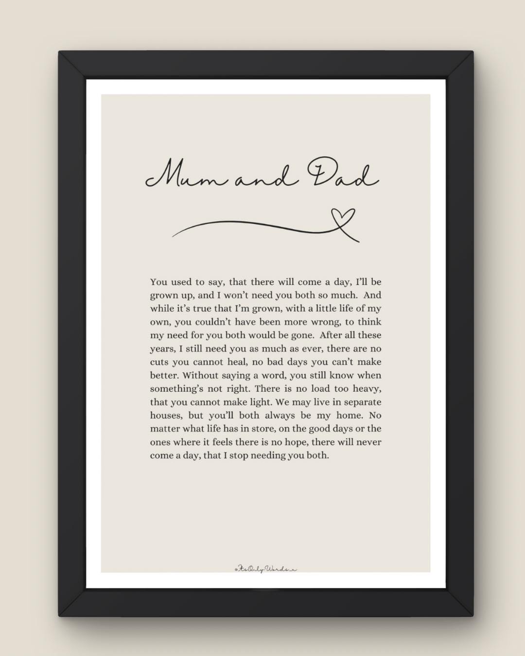 Mum and Dad Printable Poem - Heartfelt Gift for All Occasions | Instant ...