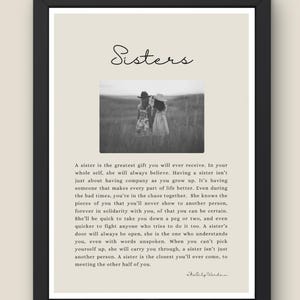 Custom Sisters Poem Print: Personalized Photo Gift, A4/A5 - Etsy UK