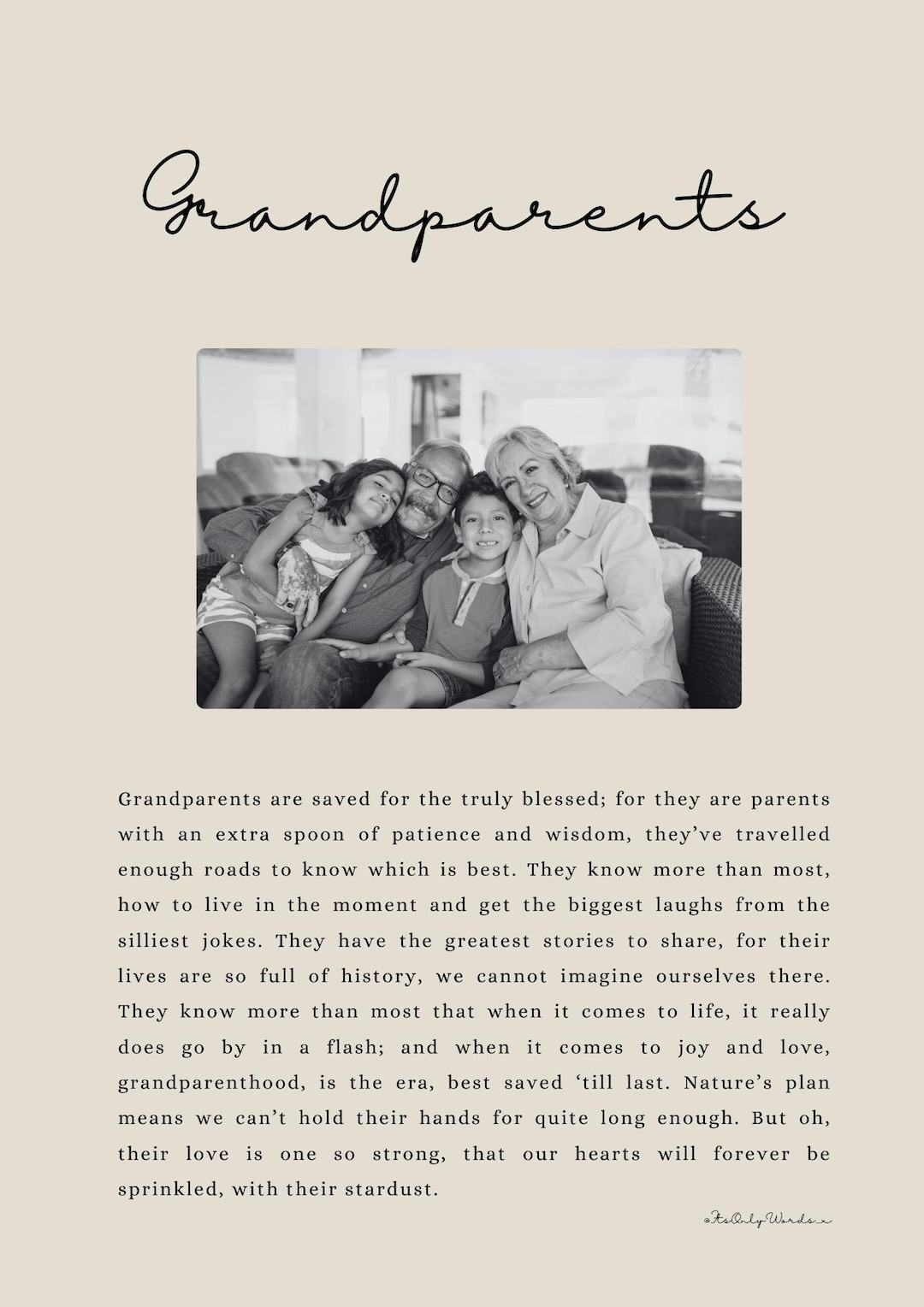 Grandparents Poem Print Add Your Own Photo Poem for Gran and Grandad - Etsy