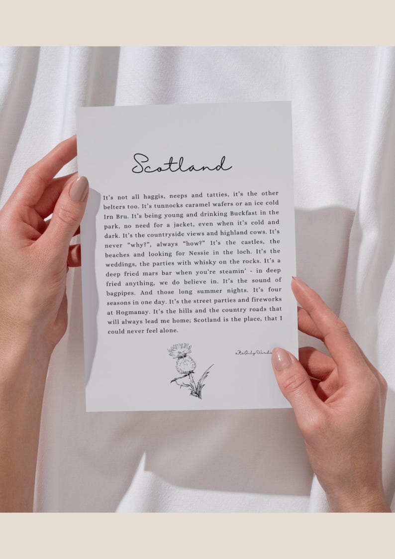 Scotland Poem Digital Print – Instant Download, Celebrate Scotland’s ...