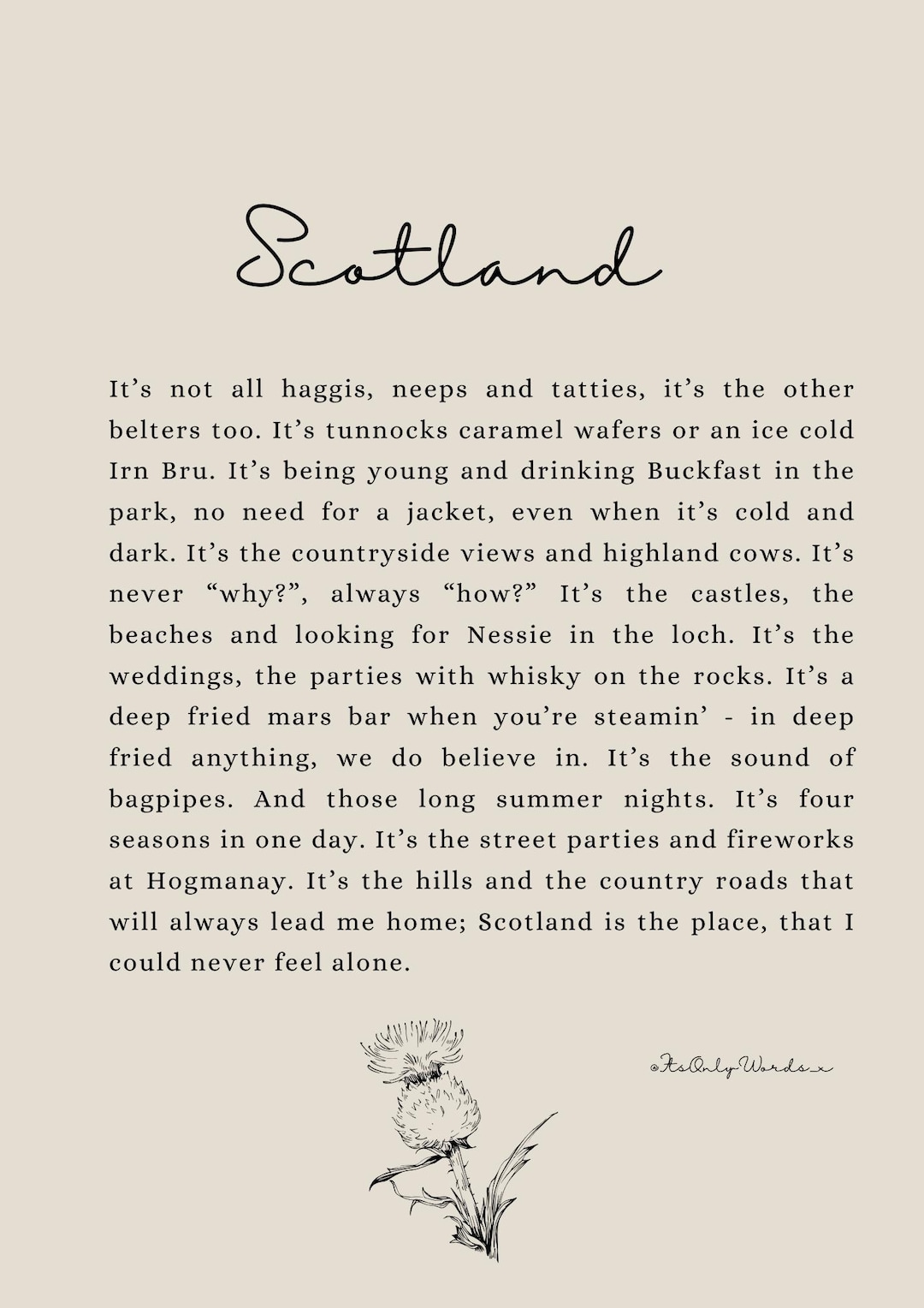 Scotland Poem Digital Print – Instant Download, Celebrate Scotland’s ...