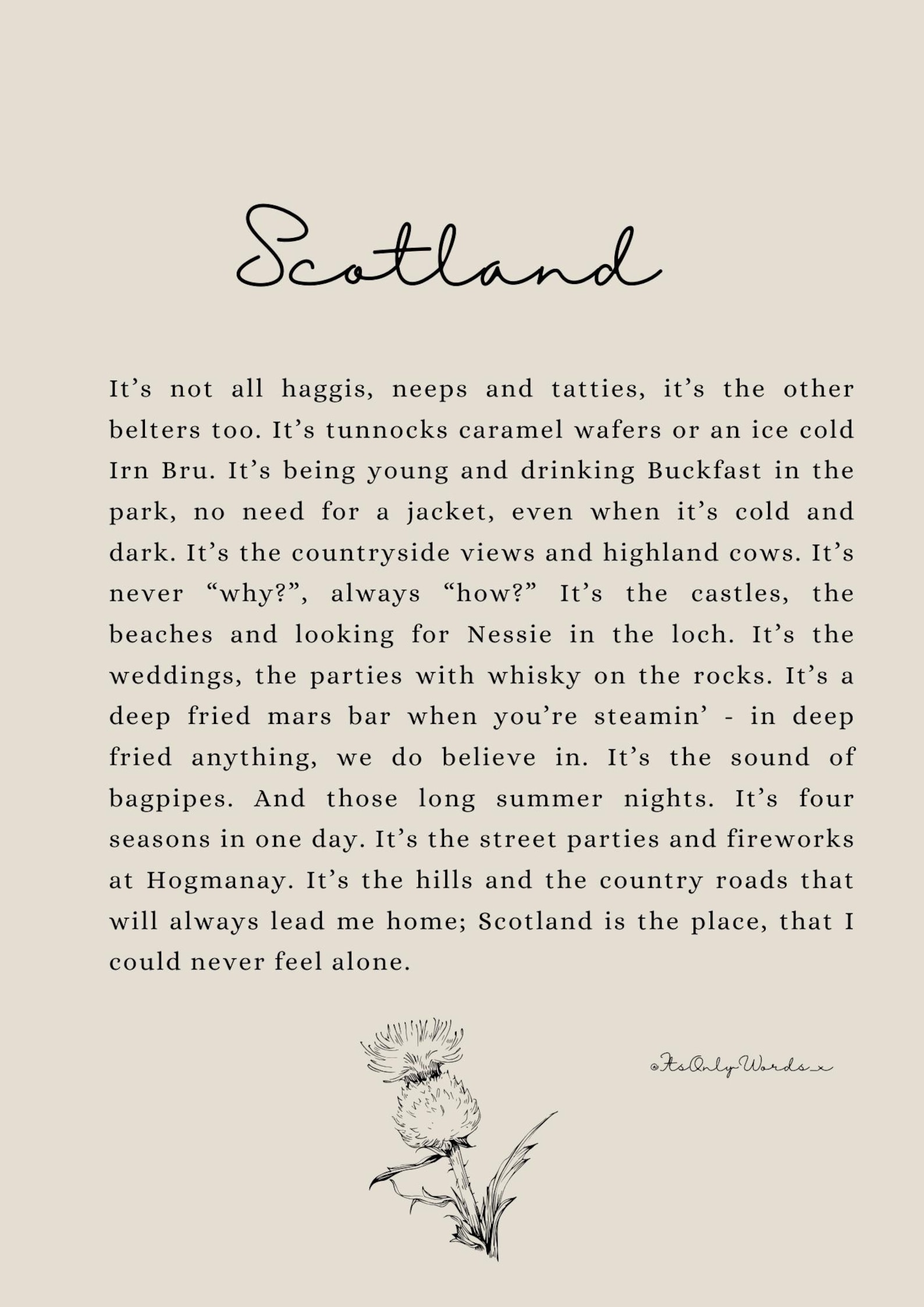 Scotland Poem Digital Print – Instant Download, Celebrate Scotland’s ...