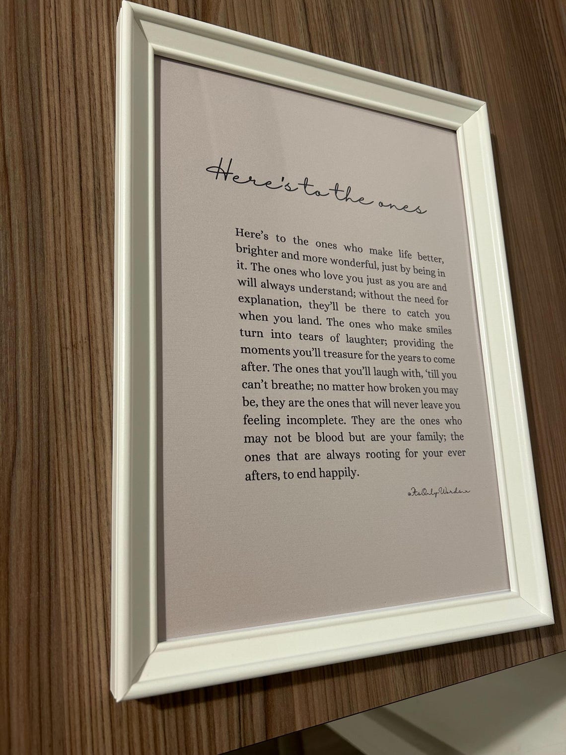Here's to the Ones Poem Print – Heartwarming Friendship Wall Art - Etsy