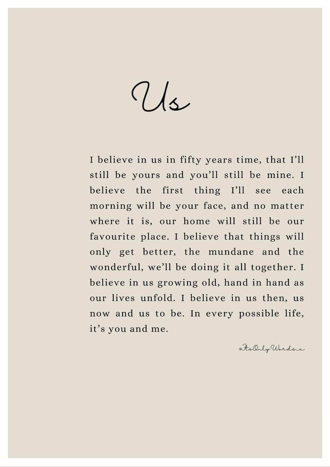 Us Poem Digital Download – Printable Love Poem – Wedding or Anniversary ...