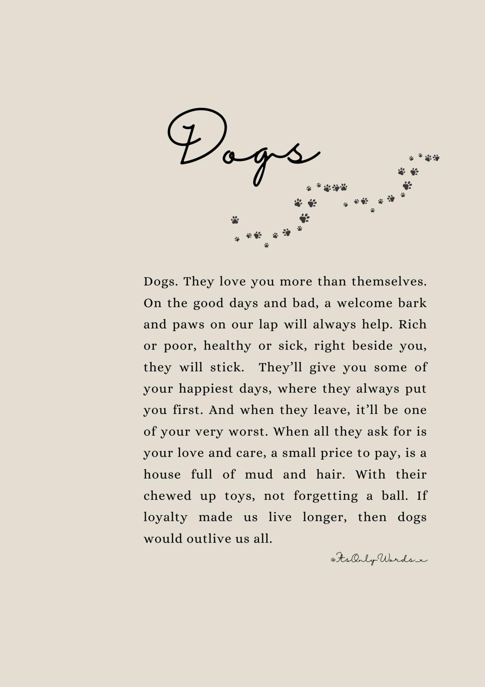 Dog Poem Print: Pet Loss Gift, Dog Lover Wall Art (digital Download) - Etsy