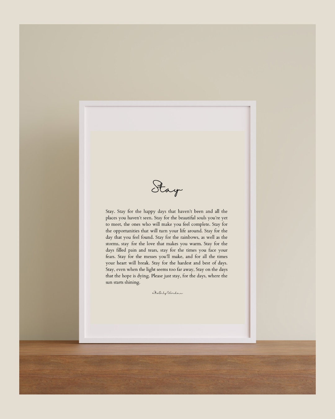Stay Poem Print - Etsy