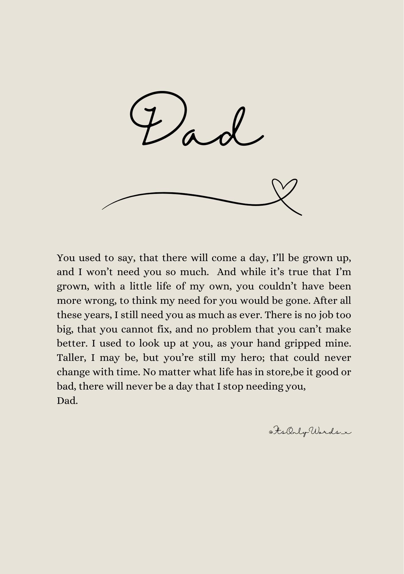 Heartfelt Dad Poem Print: Sentimental Gift (digital Download) - Etsy