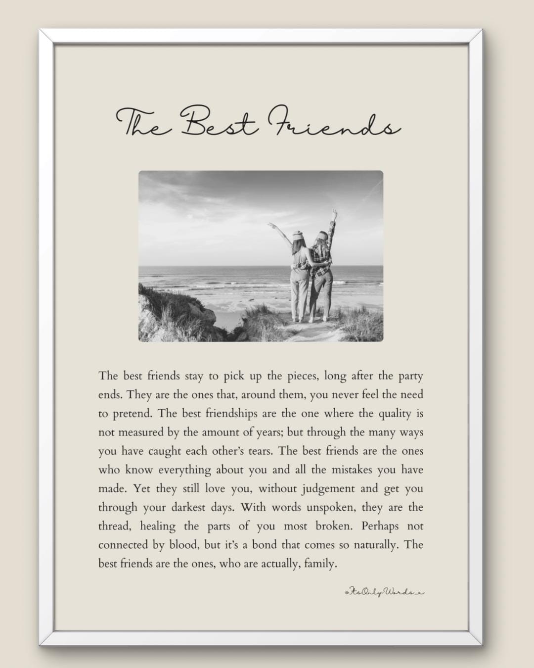 Best Friends Poem Print | A5/A4 | Framed Option | Personalized With ...